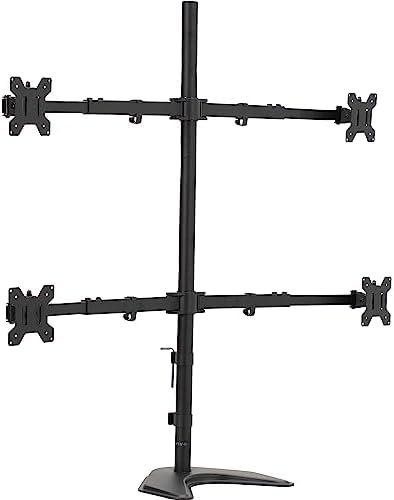 Amazon.com: Mount-It! Quad Monitor Stand | Height Adjustable Free ...