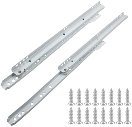 Suiwotin 1 Pair 14 Inch Drawer Slides, White Coated Steel Drawer Track ...