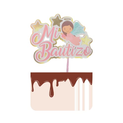 Cake Topper Letrero para Pastel"Mi Bautizo" Con efecto brilloso, Verde ...