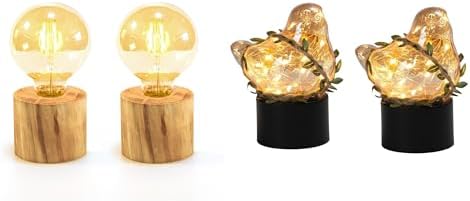 JAOSELAP 2 Pack Battery Operated Table Lamps, Bedside Lamps Nightlight ...