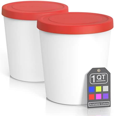 Amazon.com: TTUBBIEZ Ice Cream Containers (2 Pack - 1 Quart Each), Ice ...