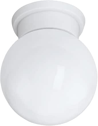 Britalia White & Opal Glass Globe Shade Vintage Round Flush Ceiling ...