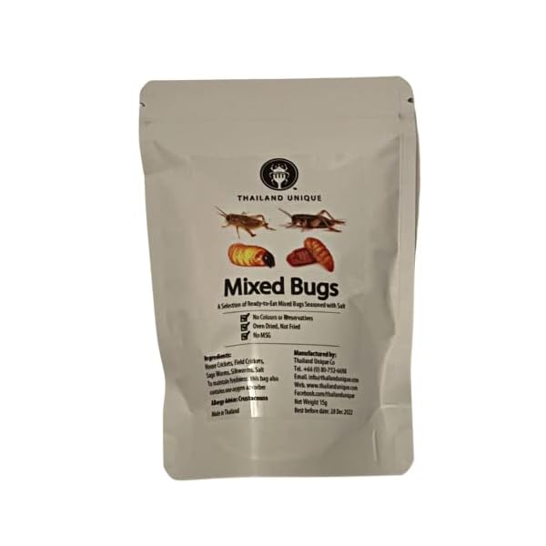 Thailand Unique Edible Mixed Bugs - 15 G, Including House Crickets ...