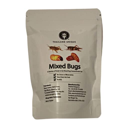 Thailand Unique Edible Mixed Bugs - 15 G, Including House Crickets ...