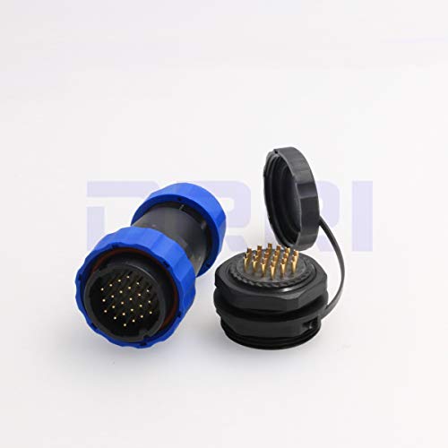 DRRI HE29 24pin 28mm Panel Mount Waterproof Circula Solder Wire ...