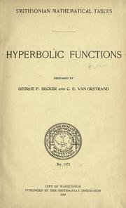 Hyperbolic Functions - Smithsonian Mathematical Tables (Sixth Reprint ...