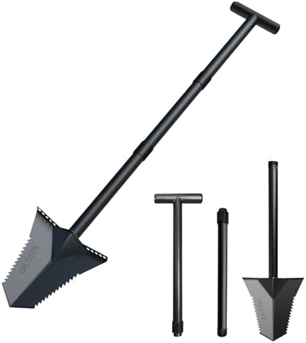 DR.ÖTEK Spade Shovel, Heavy Duty Digging Tool T Handle, Serrated Blade ...