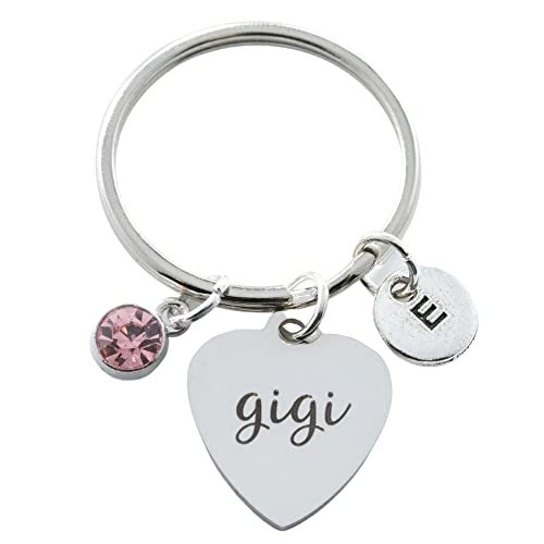 Amazon.com: Gigi Keychain - Personalized Gift for Gigi - Custom Initial ...