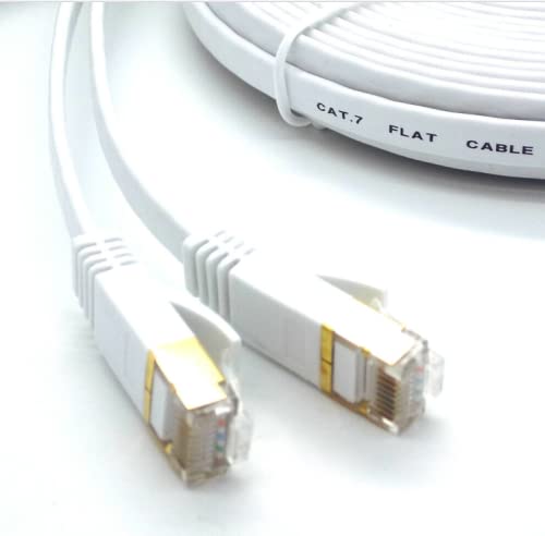 10M RJ45 Cat7 Ethernet Network LAN Cable Gold Plated Ultra-thin Flat ...