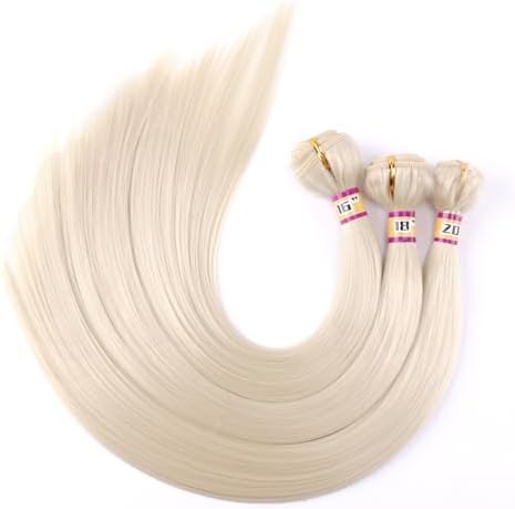 Amazon.com : Synthetic Silky Straight Hair Weave 4 Bundles 16 18 18 20 ...