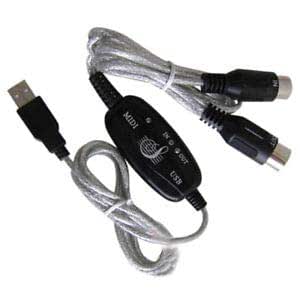 2m IN-OUT MIDI USB Cable PC MIDI Interface Piano Keyboard Converter ...
