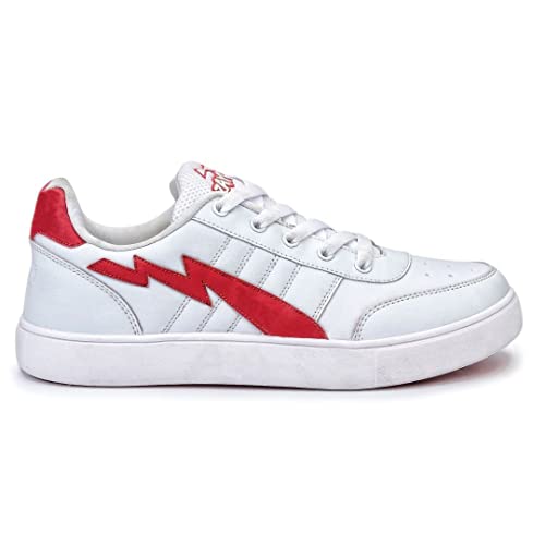 Buy Zaydn Sneakers for Men (White, RED_6) at Amazon.in