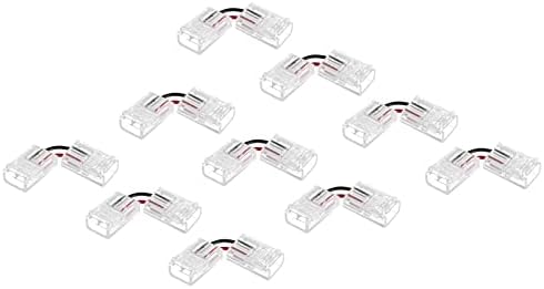 MECCANIXITY L Shape 2 Pin LED Connectors, 10mm Wide 90 Degree Angle ...