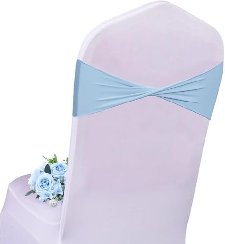 Amazon.com: WYFMYD Spandex Baby Blue Chair Sashes 50 Pcs Light Blue ...