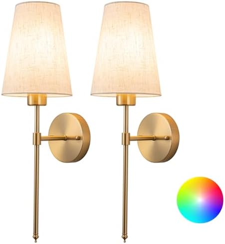 Aiehnid Wall Lights Battery Powered Sconces Set of 2,No Wiring Required ...