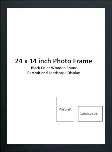 DECORO 24x14 inch Black Poster Frame - Black Wood Finish with Clear ...