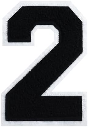 Amazon.com: 4.5" Iron on Number Patches Black Chenille Number Patch ...