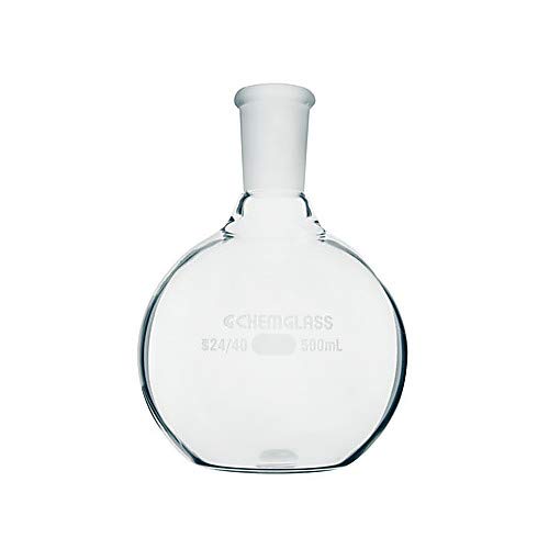 Chemglass CG-1500-04 Series CG-1500 Flat Bottom Flask, Single Neck, 24/ ...