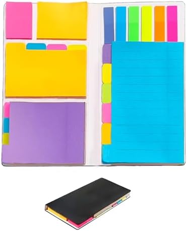 400 Pcs Sticky Notes Set, Multicolor Index Notes with PU Leather Cover ...