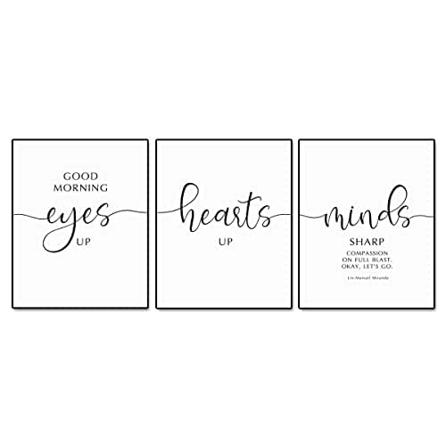 Amazon.com: Eyes Up, Hearts Up, Minds Sharp, Motivational Wall Art ...