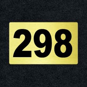 Number Plate 298 Room, Door No,Rack Numbers Warehouse, Gold Acrylic ...