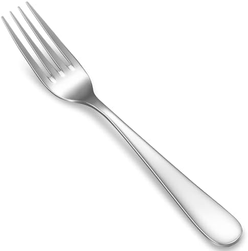 Amazon.com: Amazon Basics Stainless Steel Dinner Forks with Round Edge ...