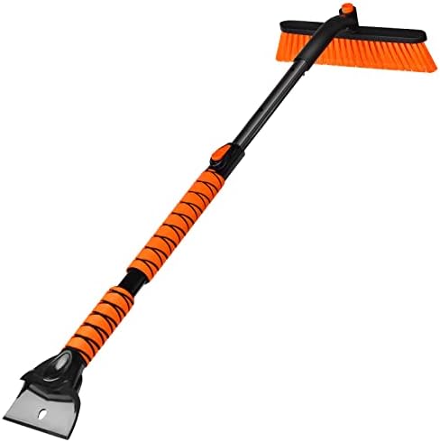 39 Inch Car Snow Brush with Ice Scraper, 3 in 1 Extendable Snow Removal ...