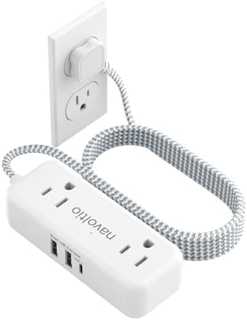 Amazon.com: Extension Cord 6 Feet - 4 AC Outlets 3 USB Ports (5V/3.4A ...