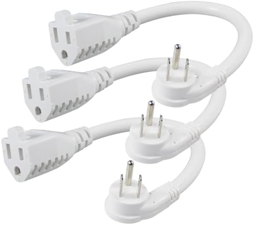Amazon.com: [2 Pack] Flat Wall Plug Short Power Extension Cord - 6inch ...