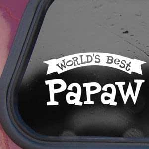 Amazon.com: WORLDS BEST PAPAW 6.5" (color: WHITE) Die-Cut Vinyl Decal ...
