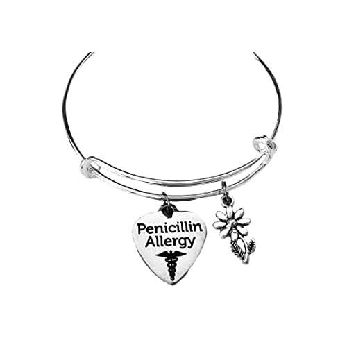 Amazon.com: Penicillin Allergy Medical Alert Expandable Charm Bracelet ...