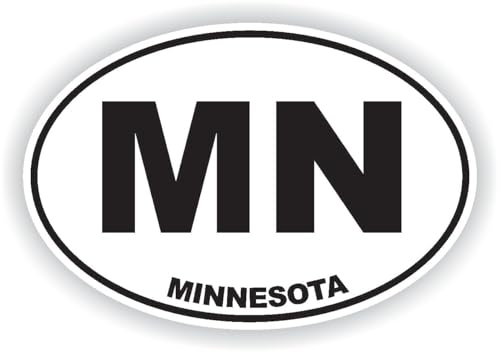 Amazon.com: Minnesota Oval Black White Full Color Vinyl Decal Sticker ...