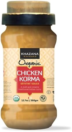 Amazon.com : Khazana ORGANIC Chicken Korma Indian Simmer Sauce - 12.7oz ...