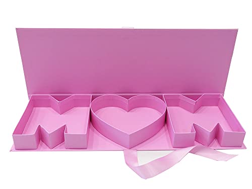 Snapklik.com : WENPACK Empty Flower Gift Box Mothers Day MOM Cardboard Letter Shaped Fillable ...