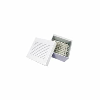 Camlab 1171511 Laminated Cry Box with Grid, 100 Place, White (Pack of 5 ...