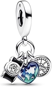 Pandora Moments 762985C01 Bicolour Key & Moon Charm Pendant Made of ...
