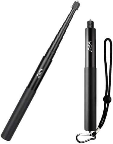 HSU 150cm Invisible Selfie Stick for Insta 360 Action Cam, Extendable ...