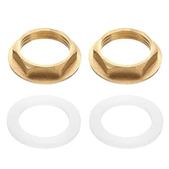 uxcell 2Pcs Brass Lock Nuts Pipe Fitting, 1 Inch BSP Female Hex Locknut ...