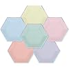 Amazon.com: AnyDesign 30pcs Pastel Hexagonal Paper Plates with Metallic ...