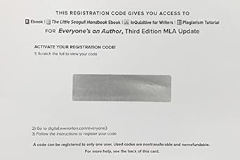 Inquisitive Access Code for Everyone's An Author 3rd Edition MLA Update ...
