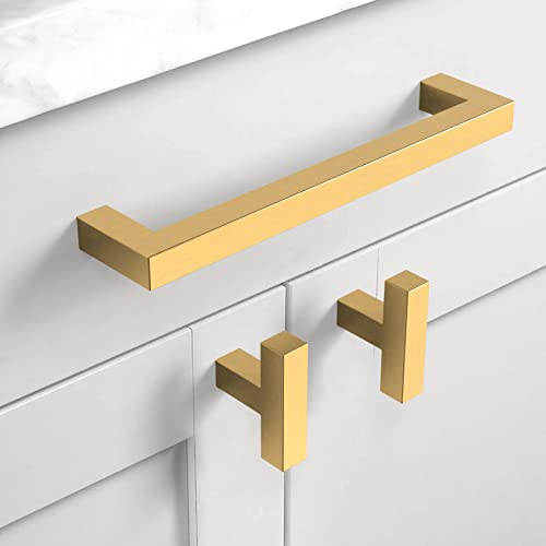 Astre 5 Pack 160mm Gold Kitchen Handles Cupboard Handles Stainless ...