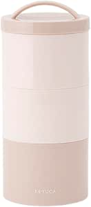 Amazon | KEYUCA(ケユカ) 抗菌タテ型3段ランチ 480ml ピンク | ケユカ | 弁当箱