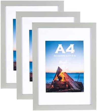 Grey Wooden A4 Frame with Mount,Set of 3,A4 Poster Frame,A4 certificate ...