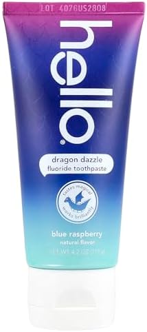 Amazon.com : HELLO Blue Raspberry Dragon Dazzle Fluoride Toothpaste, 4. ...