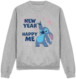 Lilo & Stitch - Sweat New Year, Happy ME - Adulte (L) (Gris chiné ...