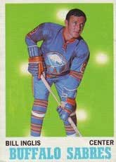 1970 Topps Regular (Hockey) Card# 130 Bill Inglis of the Buffalo Sabres ...