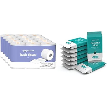 Amazon.com: Amazon Basics 2 Ply Toilet Paper 30 rolls, Flushable Adult ...
