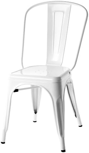 Amazon.com - Stella Metal Cafe Side Chair in White Finish - Chairs