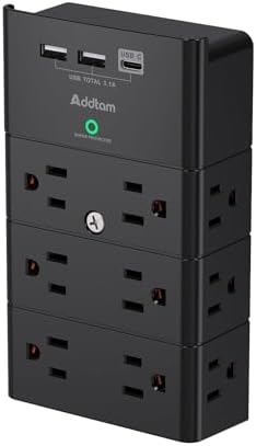 Amazon.com: Multi Plug Outlet - Addtam Surge Protector Wall Mount with ...