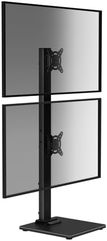 Suptek Dual Monitor Stand with Base- Vertical Stack Screen Free ...